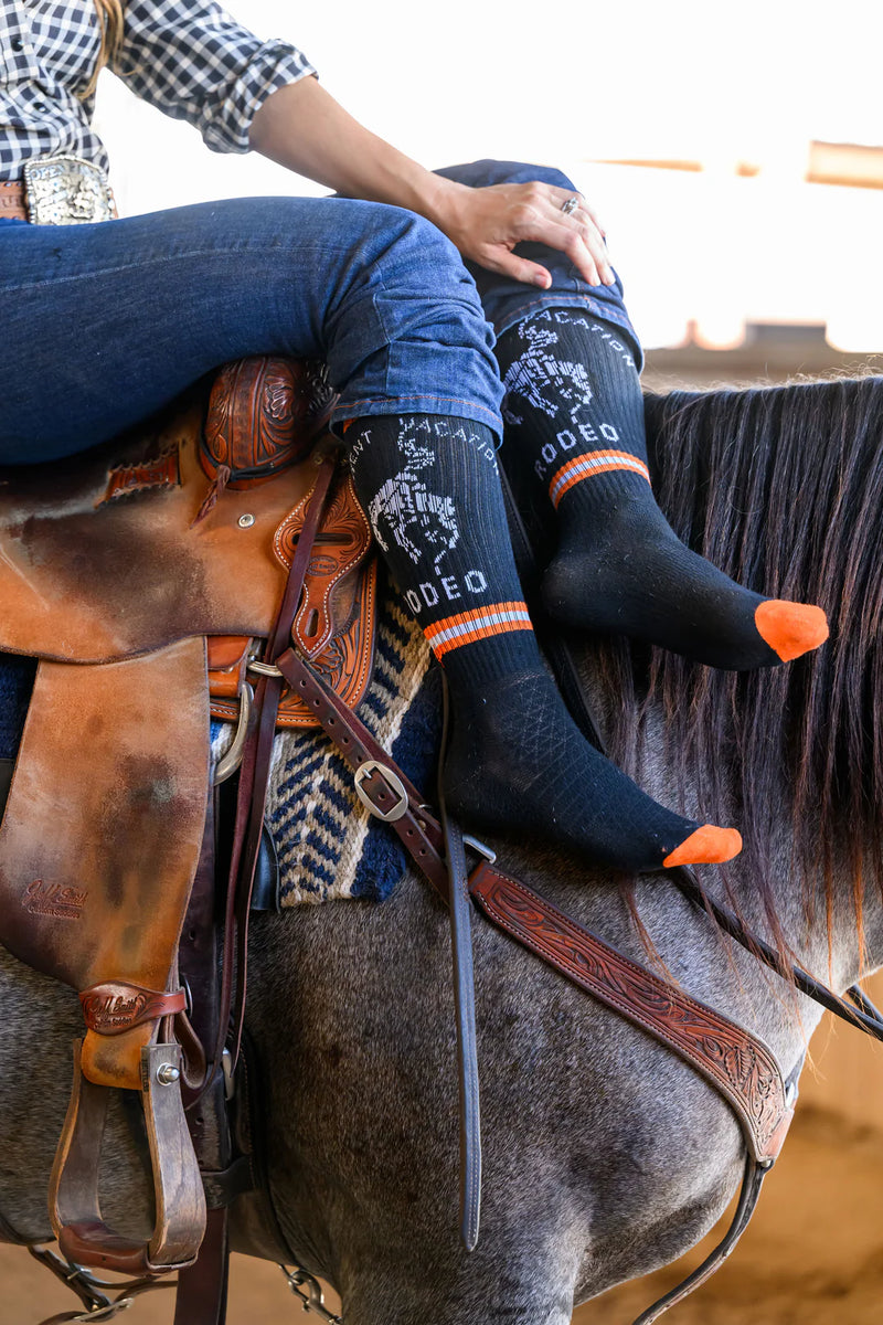 Cactus Alley-Correctional Vaca Blk Performance Socks – Josey Western Store