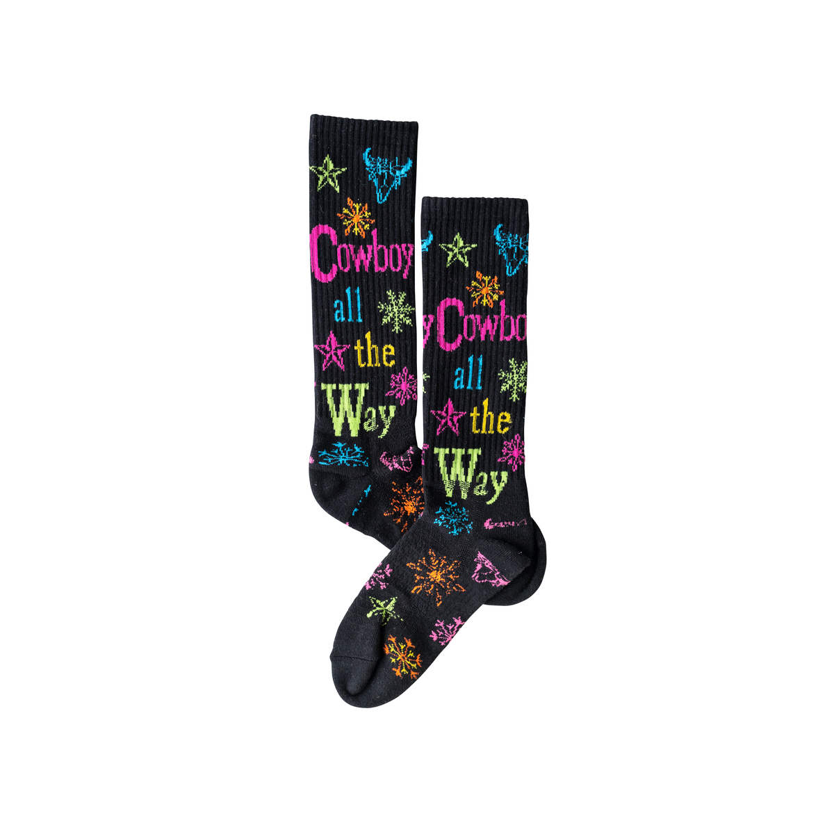 Cowboy All The Way Black Holiday Performance Boot Sock – Josey Western ...