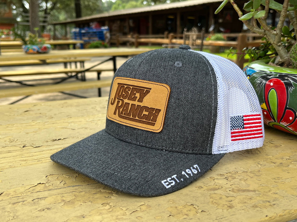 Josey Ranch Custom Cap Grey with Joey Ranch Leather Patch – Josey ...